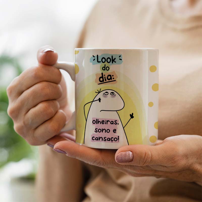 Caneca Flork professores look do dia olheiras e sono - Mais Brinde